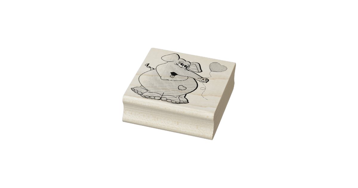 Cute Cartoon Elephant Rubber Stamp | Zazzle