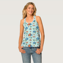 Cute Cartoon Fish Tank Top | Zazzle