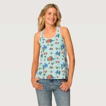 Cute Cartoon Fish Tank Top | Zazzle
