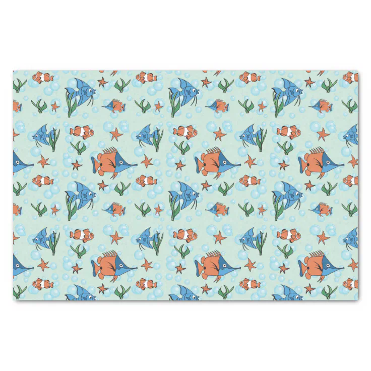 Cute Cartoon Fish Tissue Paper | Zazzle