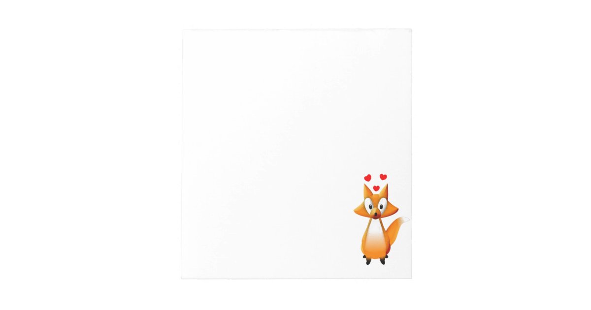 Cute Cartoon Fox Animal Notepad | Zazzle