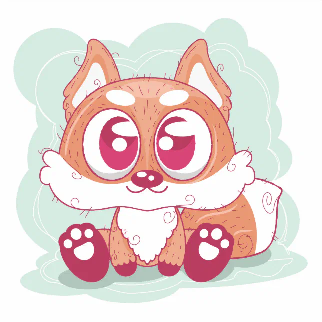Cute Cartoon Fox Sticker | Zazzle