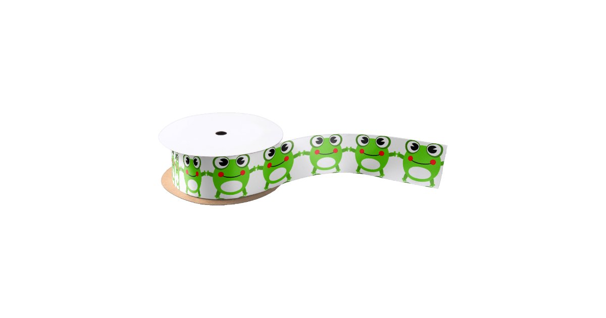 Cute Cartoon Frog Ribbon | Zazzle