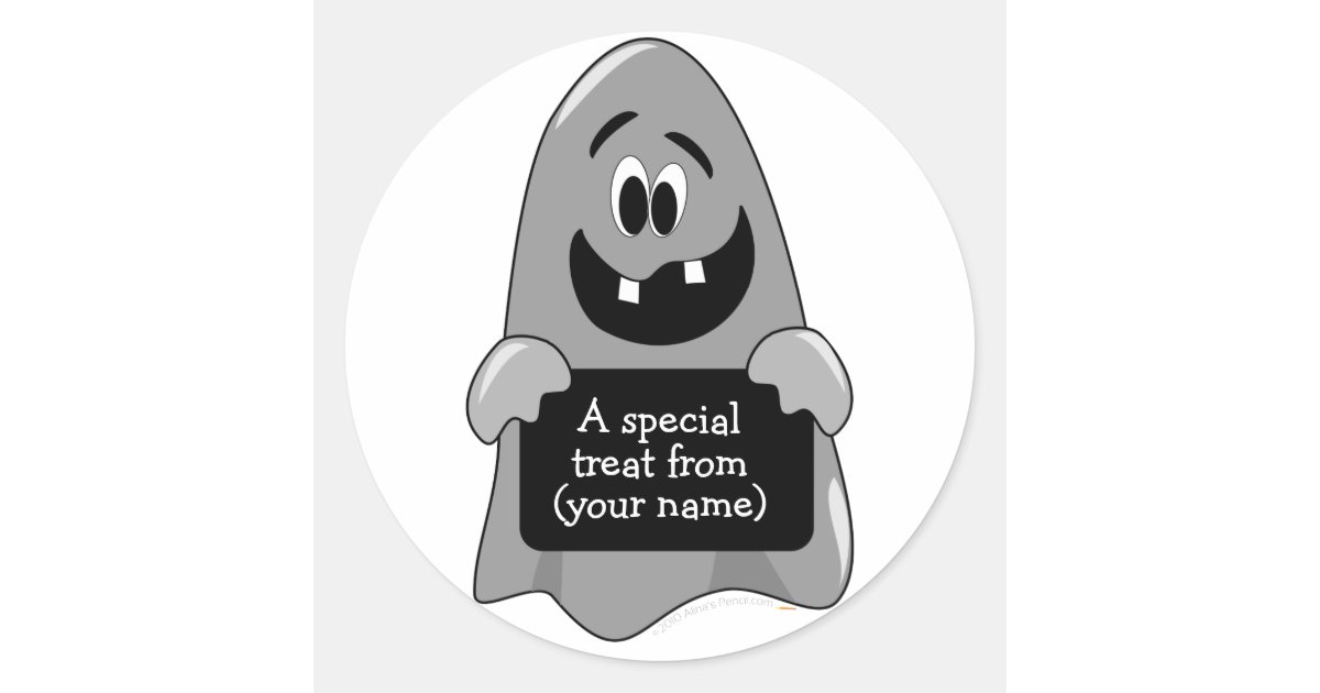 Cute Cartoon Ghost Halloween Customizable Labels | Zazzle