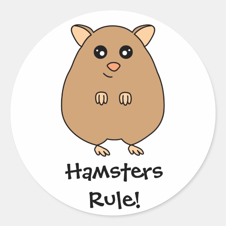 Cute Cartoon Hamster Rule Stickers | Zazzle