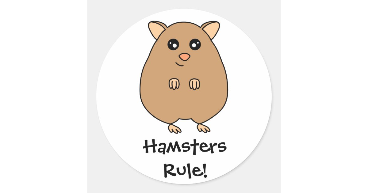 Cute Cartoon Hamster Rule Stickers | Zazzle