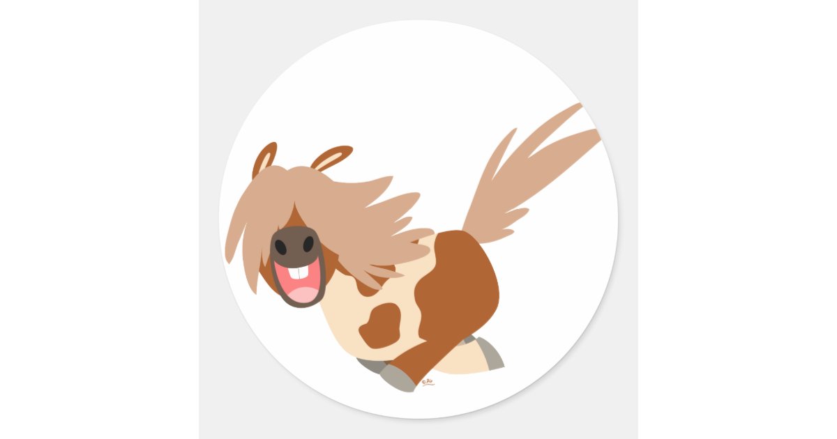 Cute Cartoon Happy Pinto Pony sticker | Zazzle