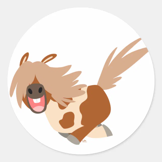 Cute Cartoon Happy Pinto Pony sticker | Zazzle
