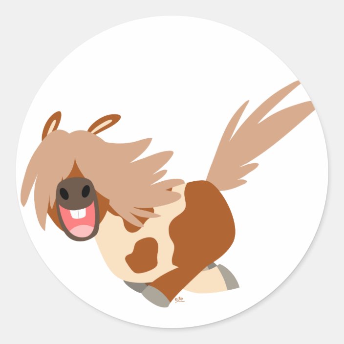Cute Cartoon Happy Pinto Pony sticker | Zazzle.com