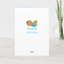 Cute Cartoon It’s a Boy Text in Bright Blue - Card | Zazzle