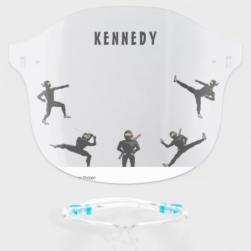 Cute Cartoon Kid Warrior Ninja Face Shield | Zazzle