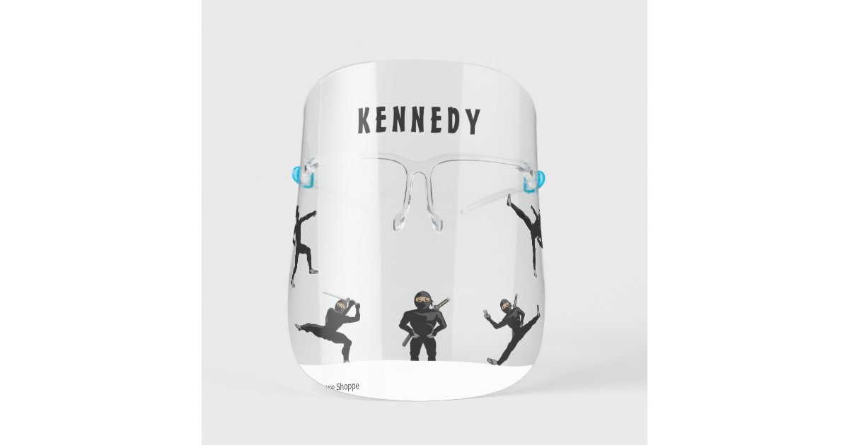 Cute Cartoon Kid Warrior Ninja Face Shield | Zazzle