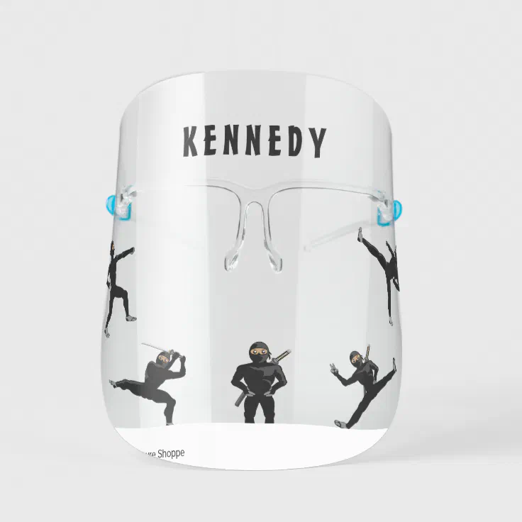 Cute Cartoon Kid Warrior Ninja Face Shield | Zazzle
