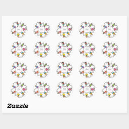 Cute Cartoon Kids Happy Friends Around The World Classic Round Sticker ...
