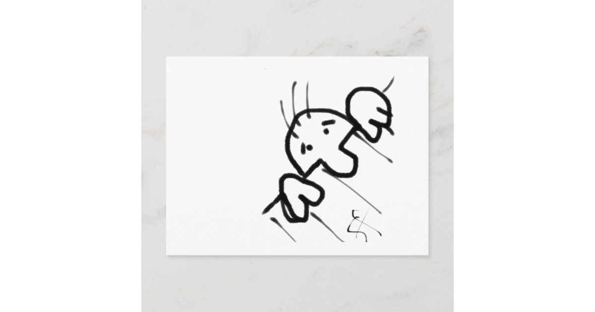 Cute Cartoon Man Peeking Over a Fence Postcard | Zazzle