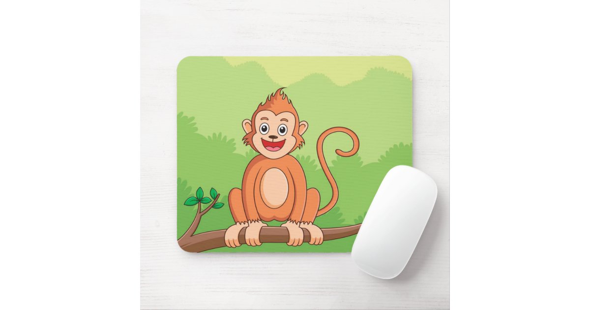 Cute Cartoon Monkey | Beautiful Wildlife Mouse Pad | Zazzle