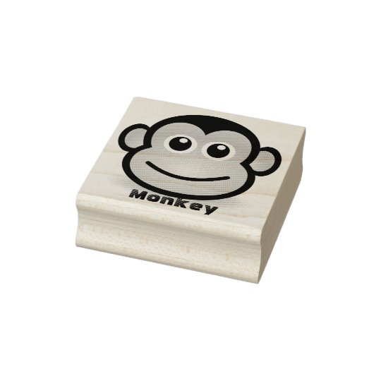 Cute Cartoon Monkey Face Rubber Stamp | Zazzle.com