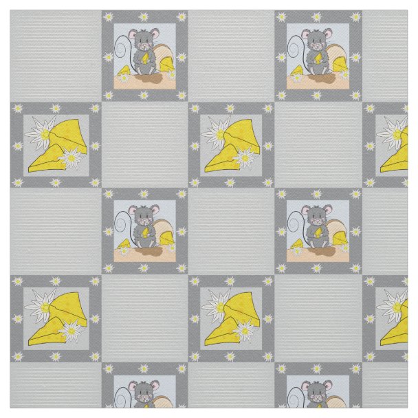 Yellow Cheese Pattern Fabric | Zazzle