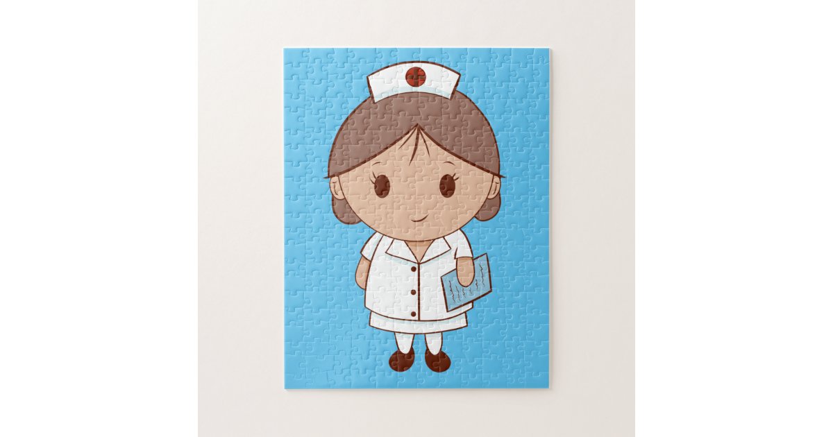 Cute Cartoon Nurse Jigsaw Puzzle | Zazzle