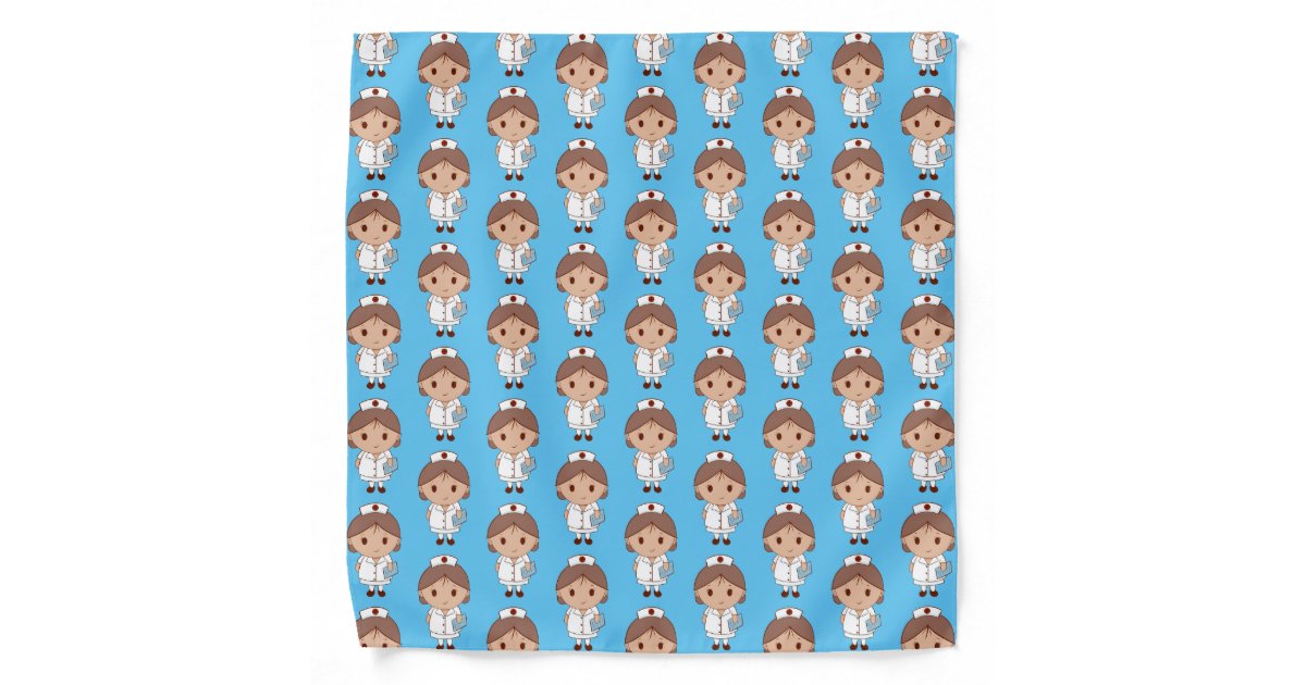 Cute Cartoon Nurse Pattern Bandana | Zazzle