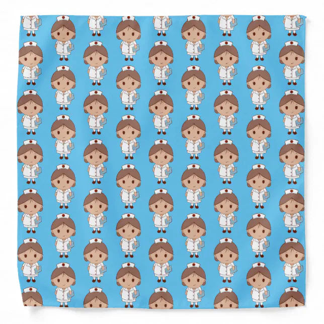 Cute Cartoon Nurse Pattern Bandana | Zazzle