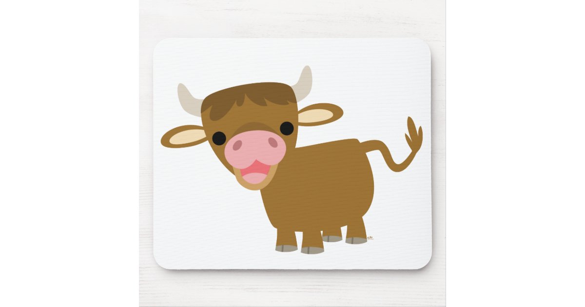 Cute Cartoon Ox mousepad | Zazzle
