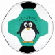 cute cartoon penguin emerald and black soccer ball | Zazzle