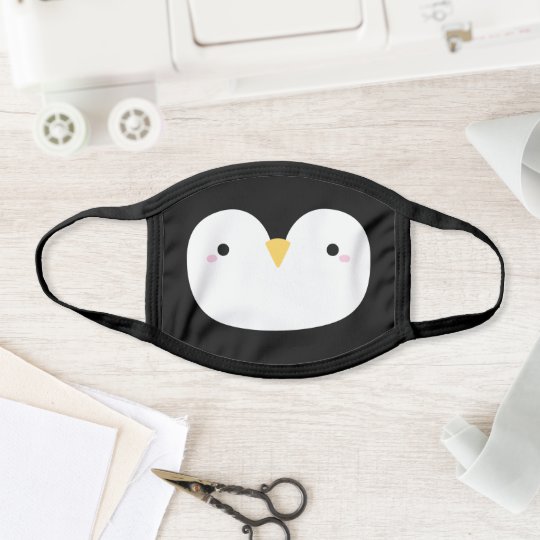 Cute Cartoon Penguin Face Face Mask | Zazzle.com