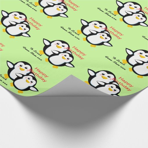 Cute Cartoon Penguins Gift Wrap Paper | Zazzle