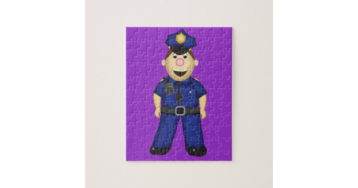 Cute Cartoon Police Officer Jigsaw Puzzle | Zazzle