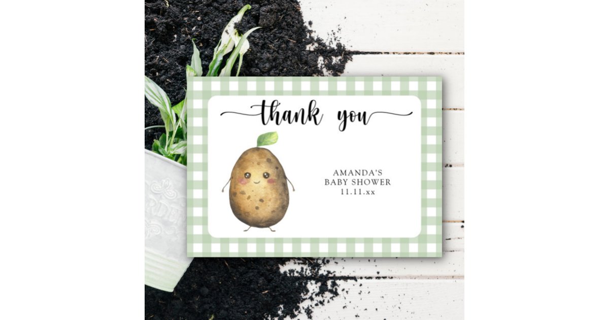 Cute cartoon potato baby shower thank you | Zazzle