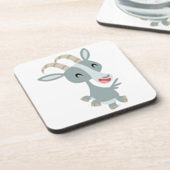 Cute Cartoon Prancing Goat Coasters Set | Zazzle