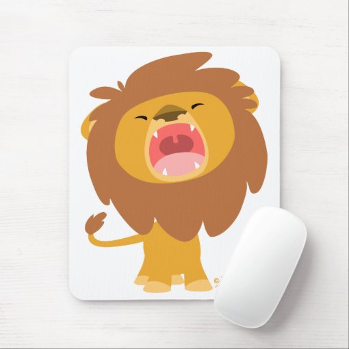 Cute Cartoon Roaring Lion mousepad | Zazzle