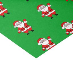 Cute Cartoon Santa Red Green Christmas Tissue Paper | Zazzle