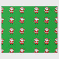Cute Cartoon Santa Red Green Christmas Wrapping Paper | Zazzle