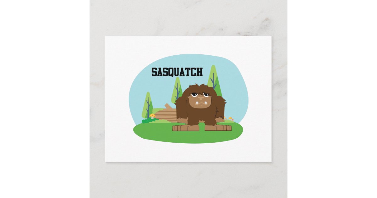 Cute Cartoon Sasquatch Postcard | Zazzle