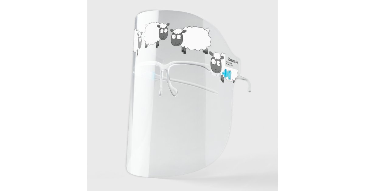 Cute Cartoon Sheep Face Shield | Zazzle