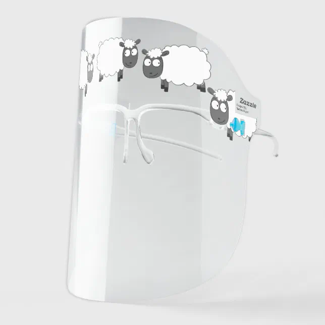 Cute Cartoon Sheep Face Shield | Zazzle