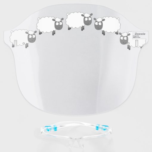 Cute Cartoon Sheep Face Shield | Zazzle