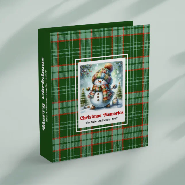 Cute cartoon snowman winter memory binder editable | Zazzle