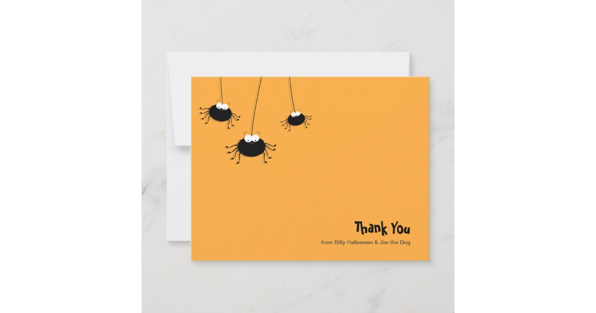Cute Cartoon Spiders Flat Thank You Note | Zazzle