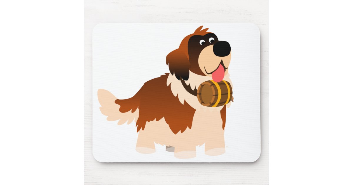 Cute Cartoon St Bernard Mousepad | Zazzle
