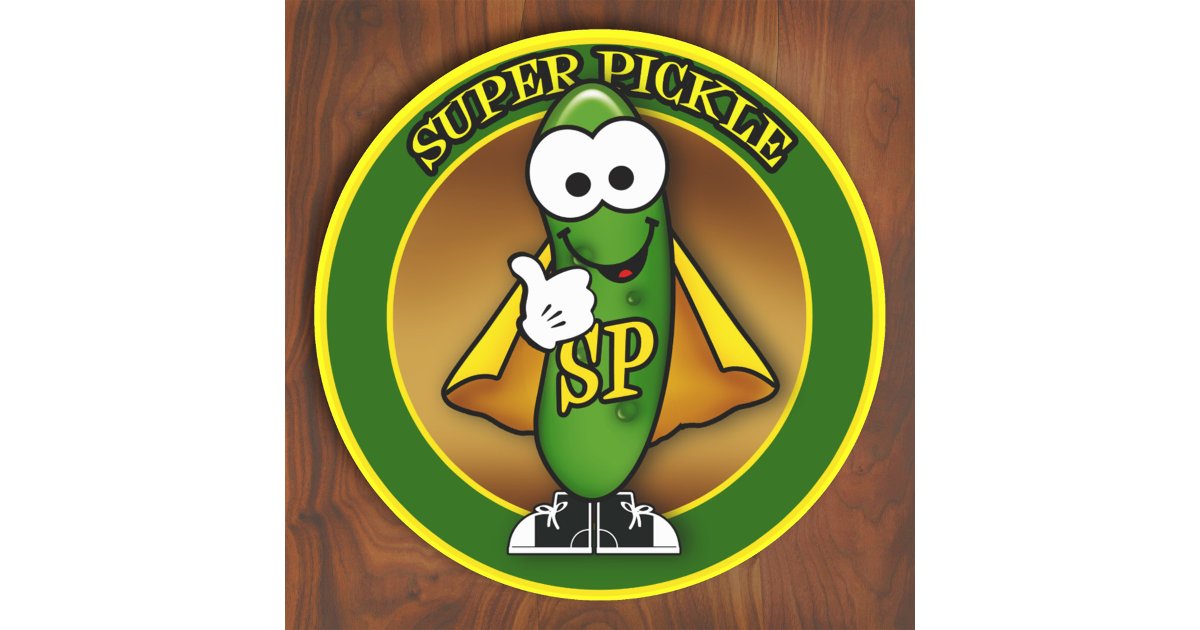 Cute Cartoon Super Pickle Classic Round Sticker | Zazzle