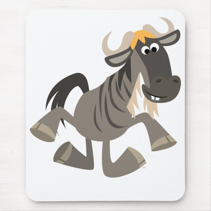 Cute Cartoon Tap Dancing Wildebeest Mousepad | Zazzle