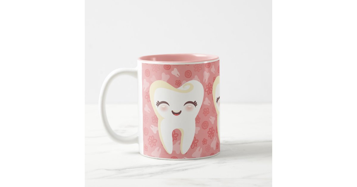 Cute Cartoon Teeth - Pink Gift Mug | Zazzle