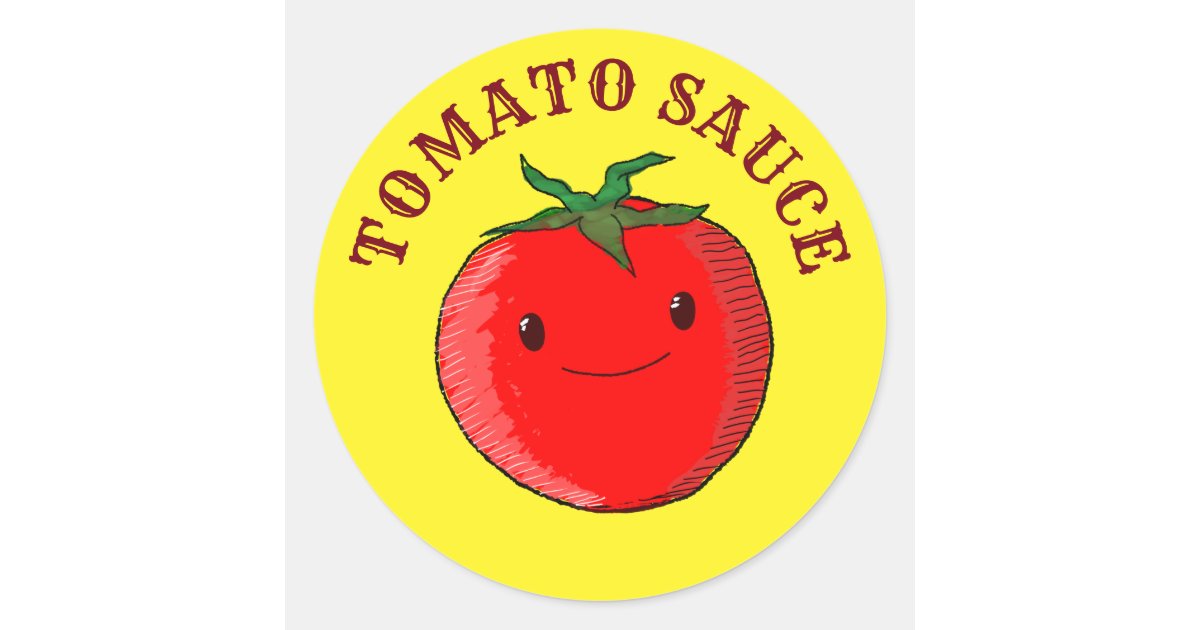 Cute Cartoon Tomato Classic Round Sticker | Zazzle