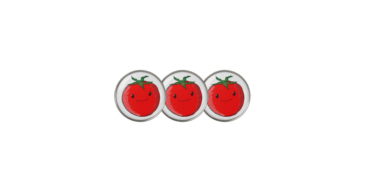 Cute Cartoon Tomato Golf Ball Marker | Zazzle