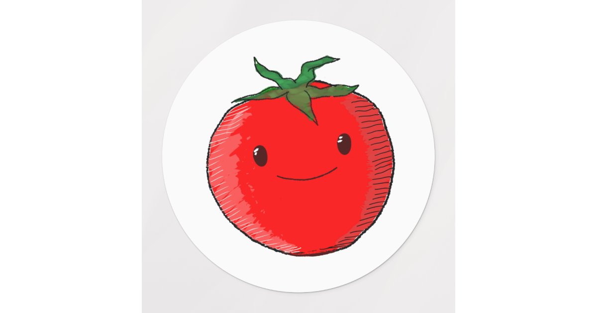 Cute Cartoon Tomato Labels | Zazzle