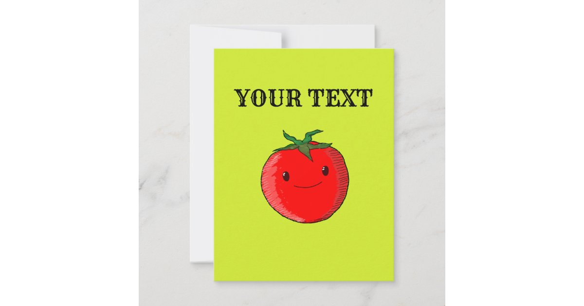Cute Cartoon Tomato Note Card | Zazzle