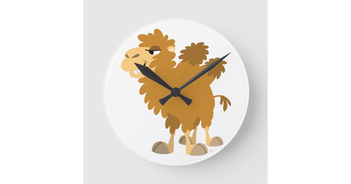 Cute Cartoon Two-Humped Camel Wall Clock | Zazzle